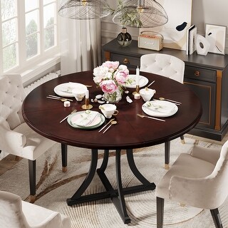 47.24" Round Dining Table for 4-6 People Circle Kitchen Table for ...
