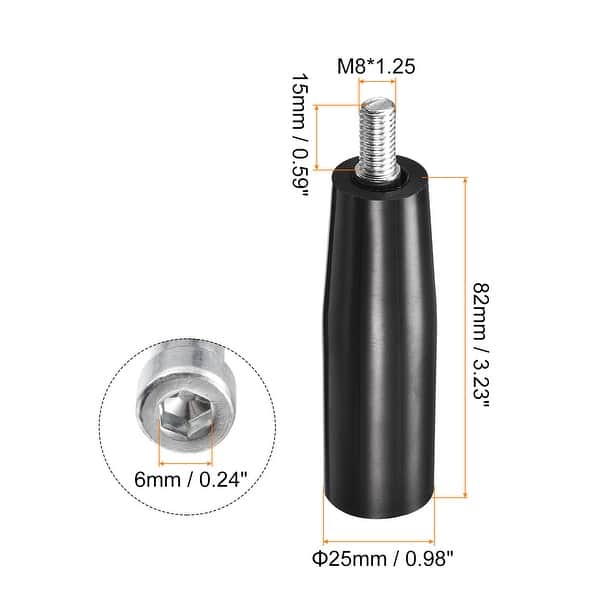 Revolving Handle Grip, 1Pcs M8x82mm(DxL) Threaded Handwheel for Lathe ...
