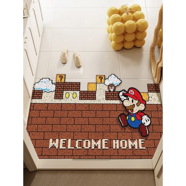 Super Mario - Welcome Coir Doormat Free Cutting Entry Door Mat - Bed ...