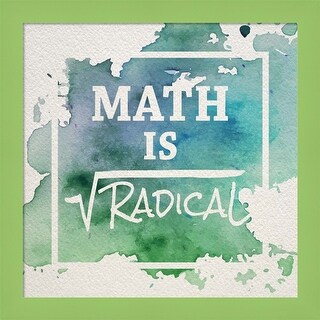 Color Me Happy 'Math Is Radical Watercolor Splash Green' Framed Art ...