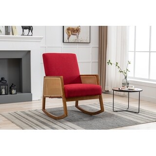 High Back Rocking Chair Padded Seat Nursery Chair - Bed Bath & Beyond ...