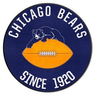 Chicago Bears Roundel Rug - 27in. NFL Retro Logo, Bear on Ball Logo ...