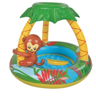 40" Monkey with Palm Trees Inflatable Kiddie Swimming Pool - Bed Bath ...