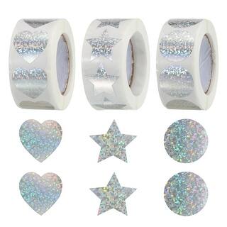 3 Roll Laser Star Stickers 1 Inch DIY Sparkling Labels 500 Count/Roll ...