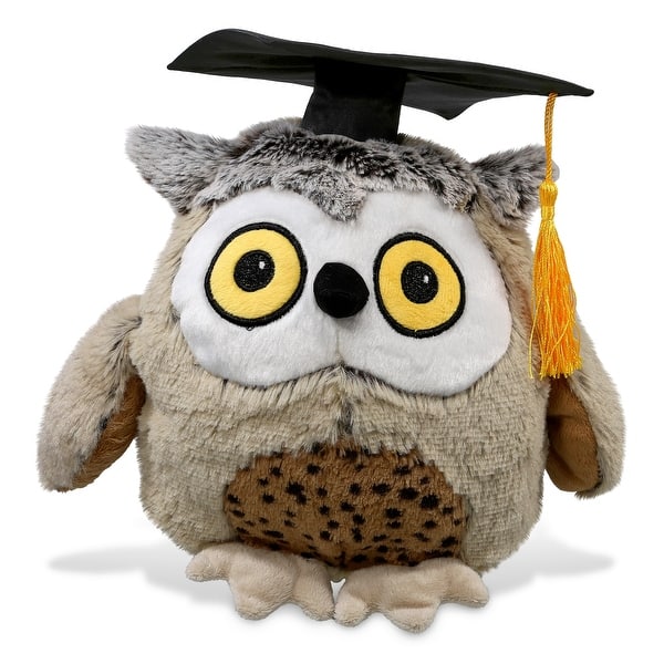 DolliBu Fat Brown Owl Graduation Plush Toy with Cap with Tassel Outfit ...