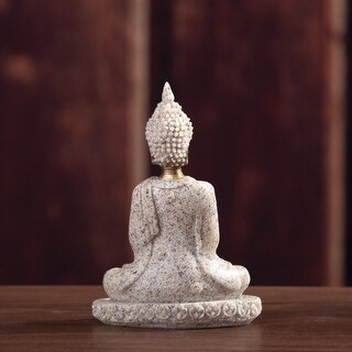 Wan Sandstone Buddha Statue Sculpture Handmade Figurine Home Office ...