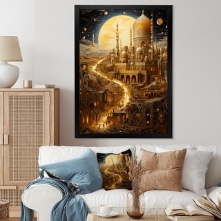 Designart "Abstract Jerusalems Jewel Temple Landscape I" Judaism Framed ...