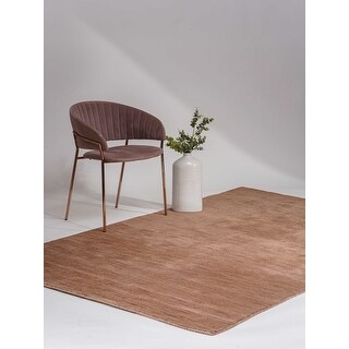 Hand Knotted Loom Wool Area Rug Solid Light Brown L00111 - Bed Bath ...