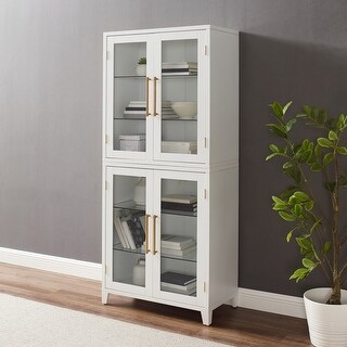 Crosley Roarke Glass Door Kitchen Pantry Storage Cabinet - Bed Bath ...