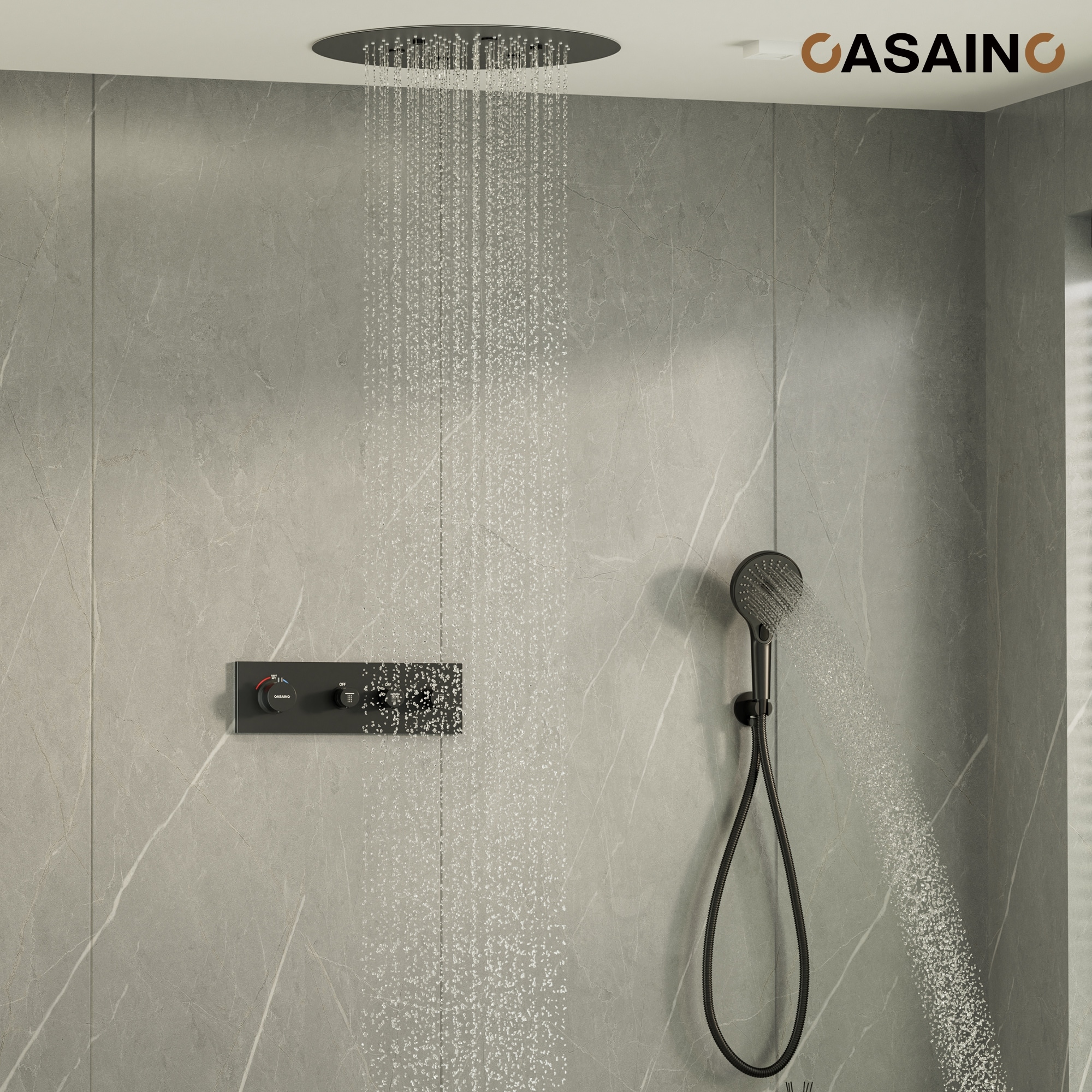 10" Bathroom wall mounted 2 shower head system set - Bed Bath & Beyond ...