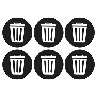 Trash Stickers Decals Bin Labels 5 Inch Self Adhesive Vinyl, Black ...