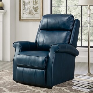 Navy Blue Traditional PU Leather Power Lift Recliner Chair - Bed Bath ...