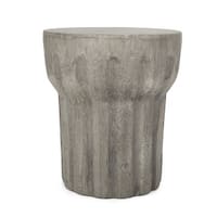 Delphinus Outdoor Contemporary Lightweight Concrete Accent Side Table ...
