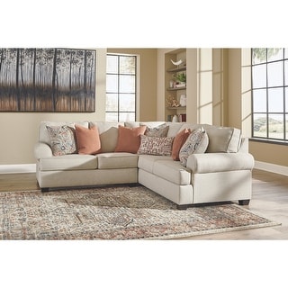 Signature Design by Ashley Amici Ivory and Peach 2-Piece Sectional Sofa ...
