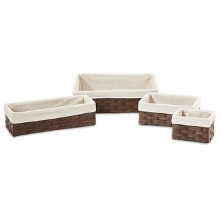 Americanflat Paper Woven Linen Lined Storage Baskets - Set of 4 - Bed ...