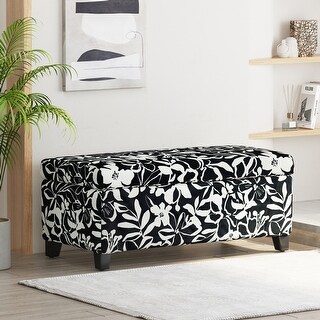 Luxury Storage Ottoman with Floral Patterned Fabric - Bed Bath & Beyond ...