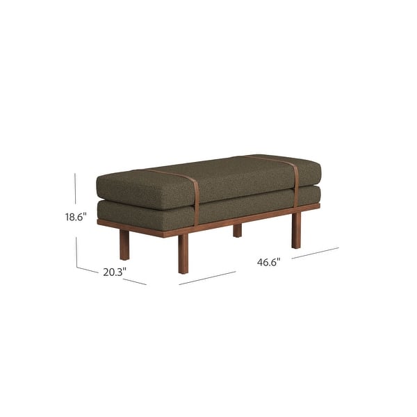 HomePop upholstered Bench with Wood Base - Bed Bath & Beyond - 38412716