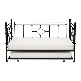 Lexicon Metal Daybed With Trundle, 41.75"Dx82.5"Wx48.25"H - Black - Bed ...