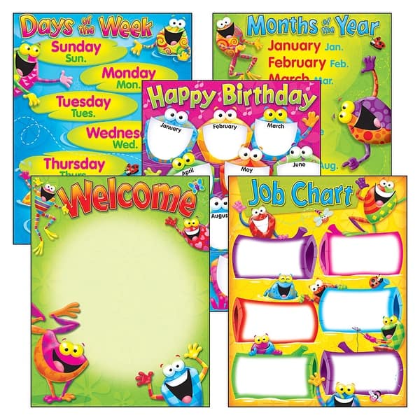 Classroom Basics Frog-Tastic Learning Chart Combo Pack - Bed Bath ...