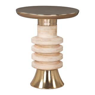 Ringar Side Table Gold & Natural - Bed Bath & Beyond - 42107729