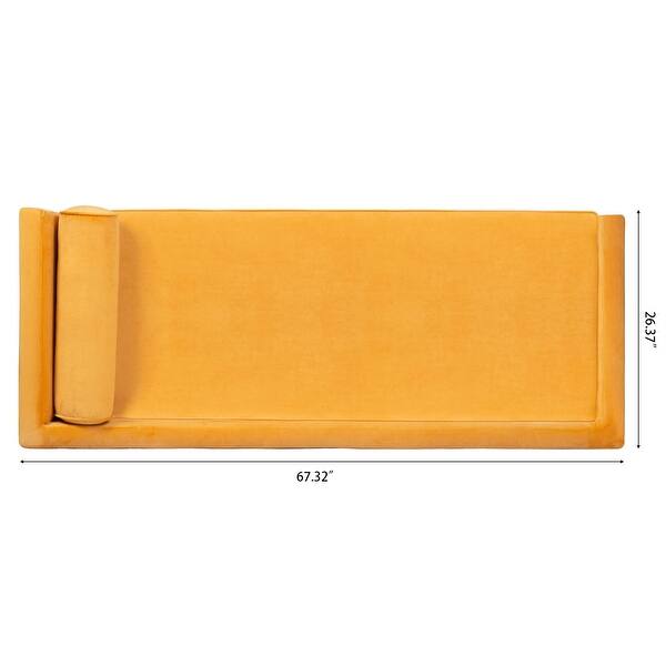 Yellow Upholstered Right Square Arm Reclining Chaise Lounge - Bed Bath ...