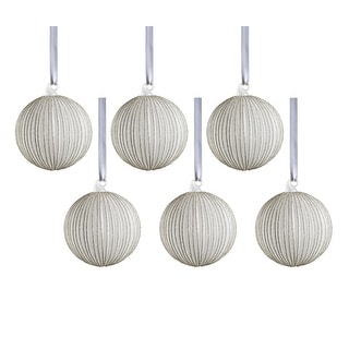 Glittering Elegance 4" Glass Ball Ornaments, Set of 6 - Bed Bath ...
