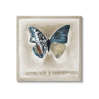 Stupell Asymmetrical Butterfly Neutral Border Stretched Canvas Wall Art ...
