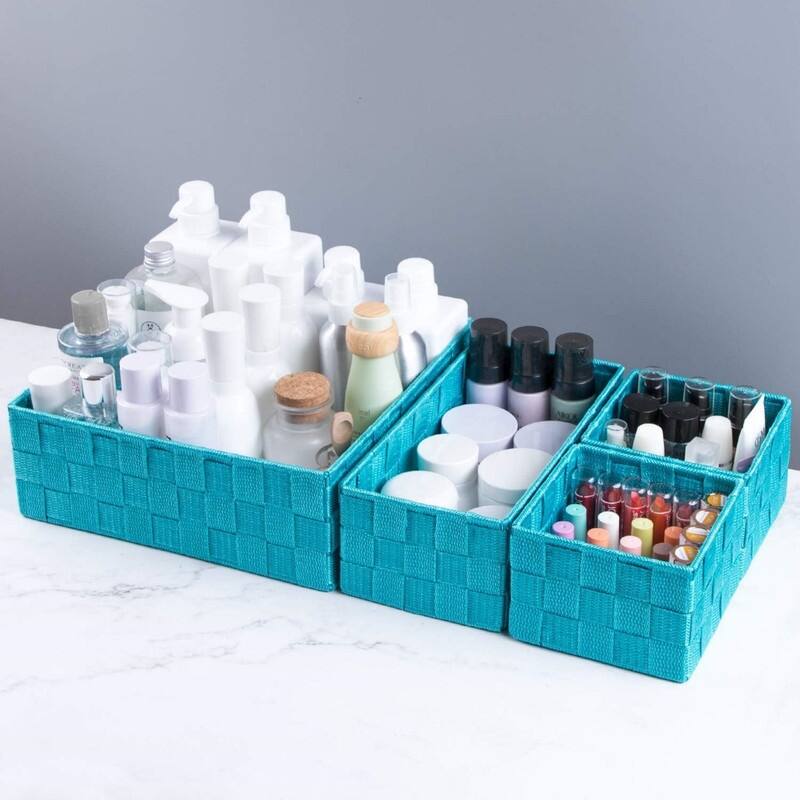 Woven Storage Baskets for Organizing(Aqua) - Overstock - 39427174