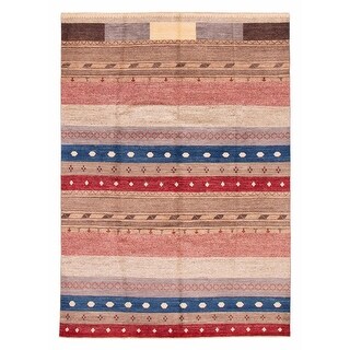 ECARPETGALLERY Hand-knotted Pak Gabbeh Multi Color Wool Rug - 8'1 x 10 ...