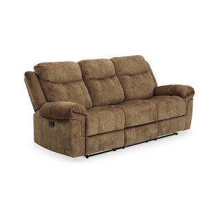 Kila 87 Inch Recliner Sofa, Drop Down Table, Cushioned, Nutmeg ...