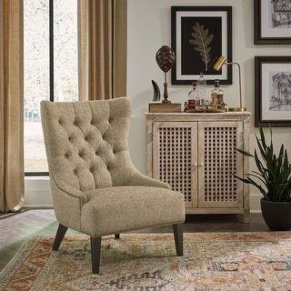 Garrison Cocoa Brown Upholstered Accent Chair - Width 28" x Depth 34" x ...