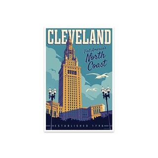 Cleveland Travel Poster Print On Acrylic Glass by Jim Zahniser - Bed ...