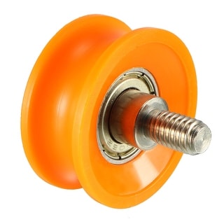 U Groove Threaded Rod Track Guide Bearing Pulley Wheel Orange 30x13mm ...