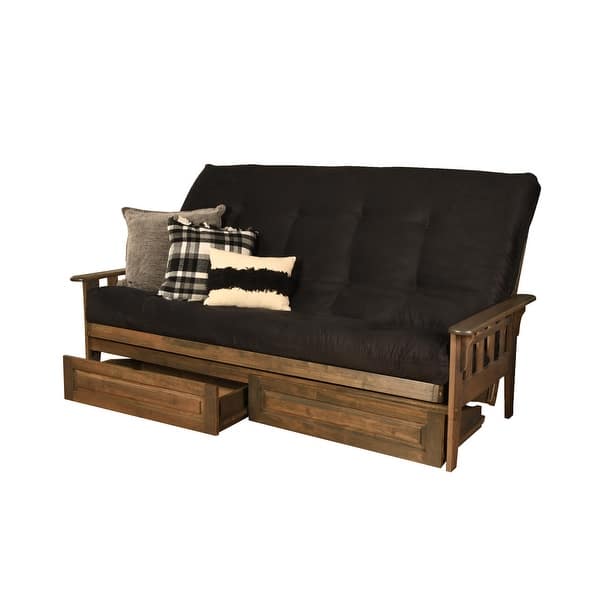 Somette Tucson Queen-size Futon Set with Storage Drawers in Rustic ...