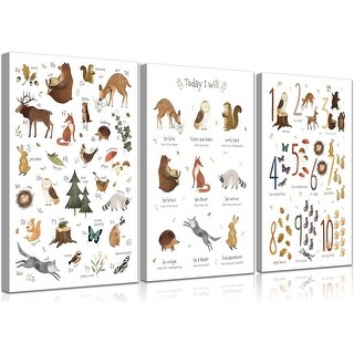 Animal Alphabet Numbers Wall Art - Bed Bath & Beyond - 43265613