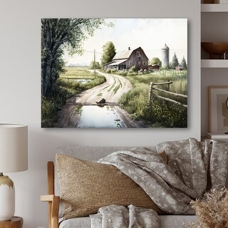 Designart "Welcome To The Farm I" Farmhouse / Country Canvas Wall Art ...