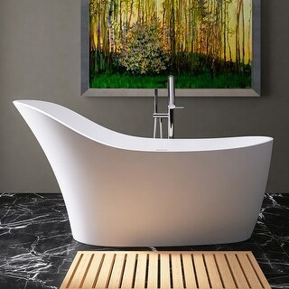 Alvana 67'' x 30'' Freestanding Bathtub Solid Surface Soaking Tubs ...