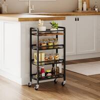 4 Tier Slim Rolling Kitchen Storage Cart with Wheels - On Sale - Bed ...