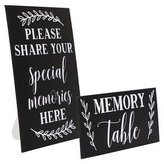 Set of 2 Memory Signs for Funerals, Memorial Services, Celebration of ...