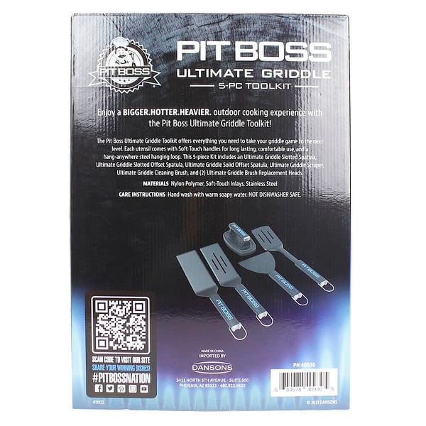 Pit Boss Ultimate Griddle 5 Piece Tool Kit with Spatulas Scraper and ...