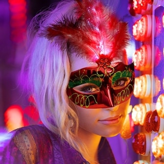 Women Venetian LED Fiber Mask Masquerade Fancy Dress Party Princess ...
