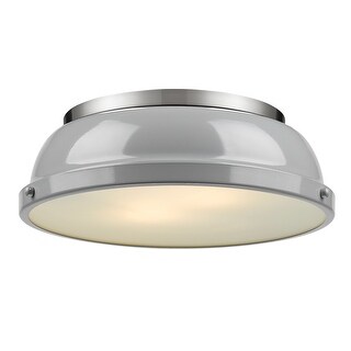 Golden Lighting Duncan 2 Light 14" Wide Flush Mount Ceiling Fixture ...