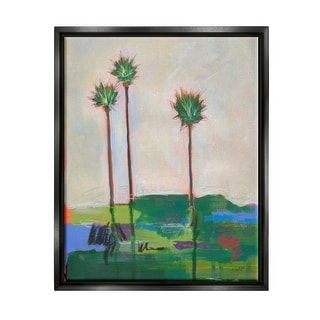 Stupell Modern Palm Trees Landscape Framed Floater Canvas Wall Art ...