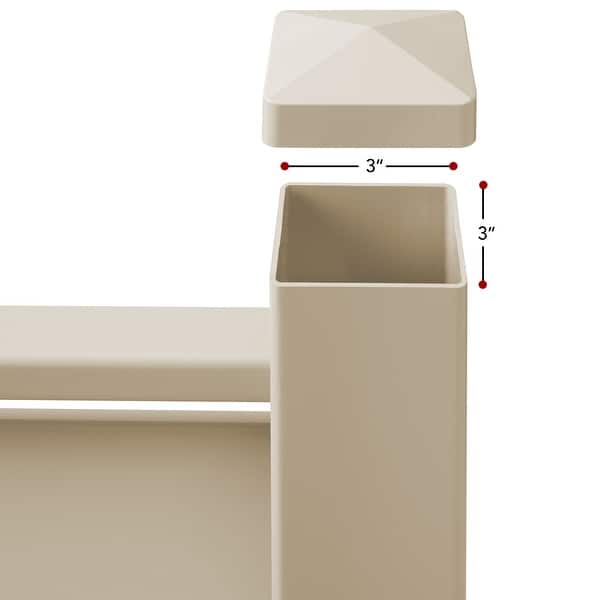 48"x48" Louvered Privacy Screen Outdoor Vinyl Fence Panel for AC - TAN ...