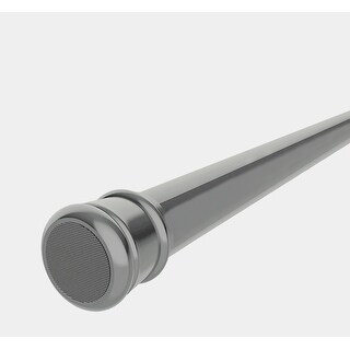 Silver Grey Adjustable Spring Tension Curtain Rod Heavy Duty Anti-slip ...