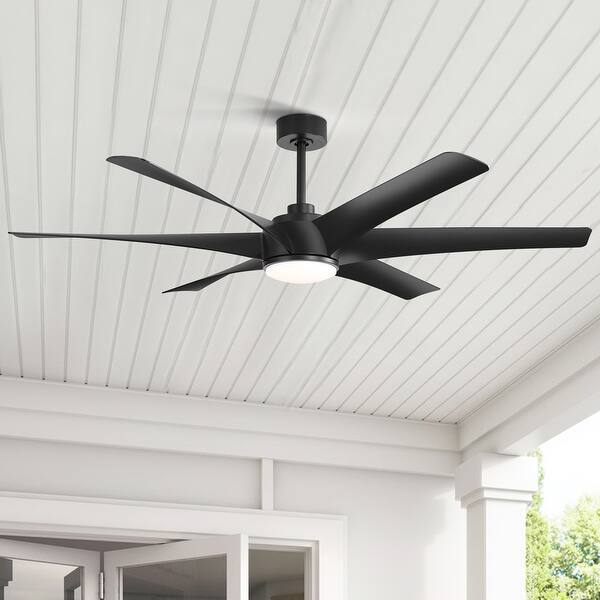 65-in Indoor Large LED Ceiling Fan with Light Remote (6-Blade) - Bed ...