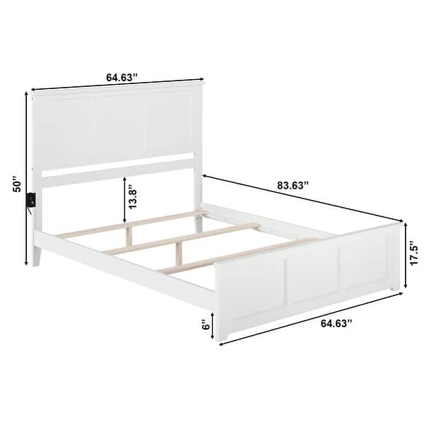 Madison Queen Foundation Bed Frame with Matching Footboard in White ...