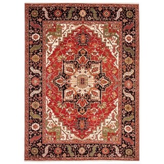ECARPETGALLERY Hand-knotted Aryana Red Wool Rug - 9'9 x 13'9 - Bed Bath ...
