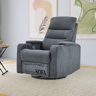 Swivel and Rocking Motion Recliner Sofa Chair with USB Charge Ports ...