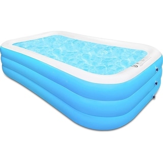 Inflatable Swimming Pool 120 X 72 X 22 Inches Light Blue Backyard Kids ...